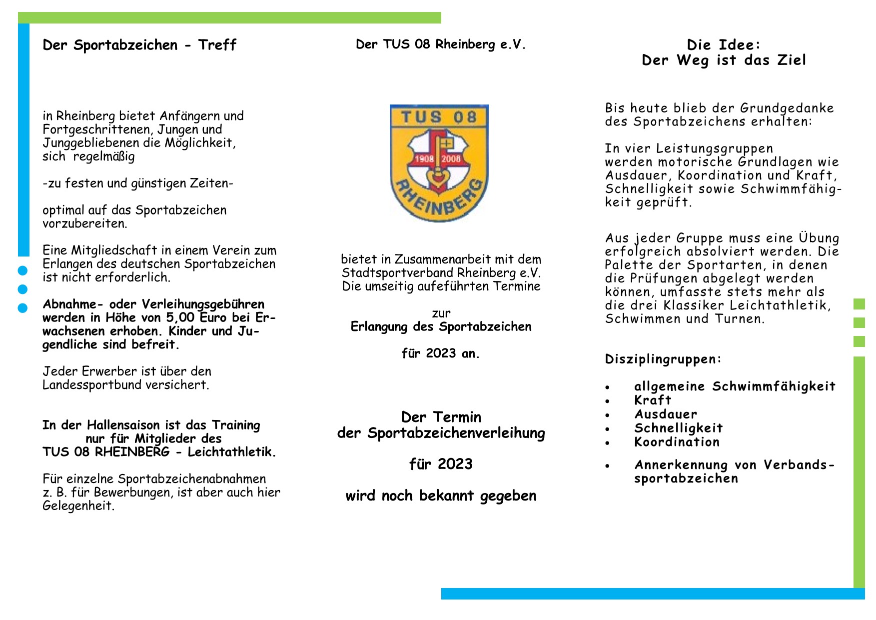 Deutsches Sportabzeichen 2023 – TuS 08 Rheinberg